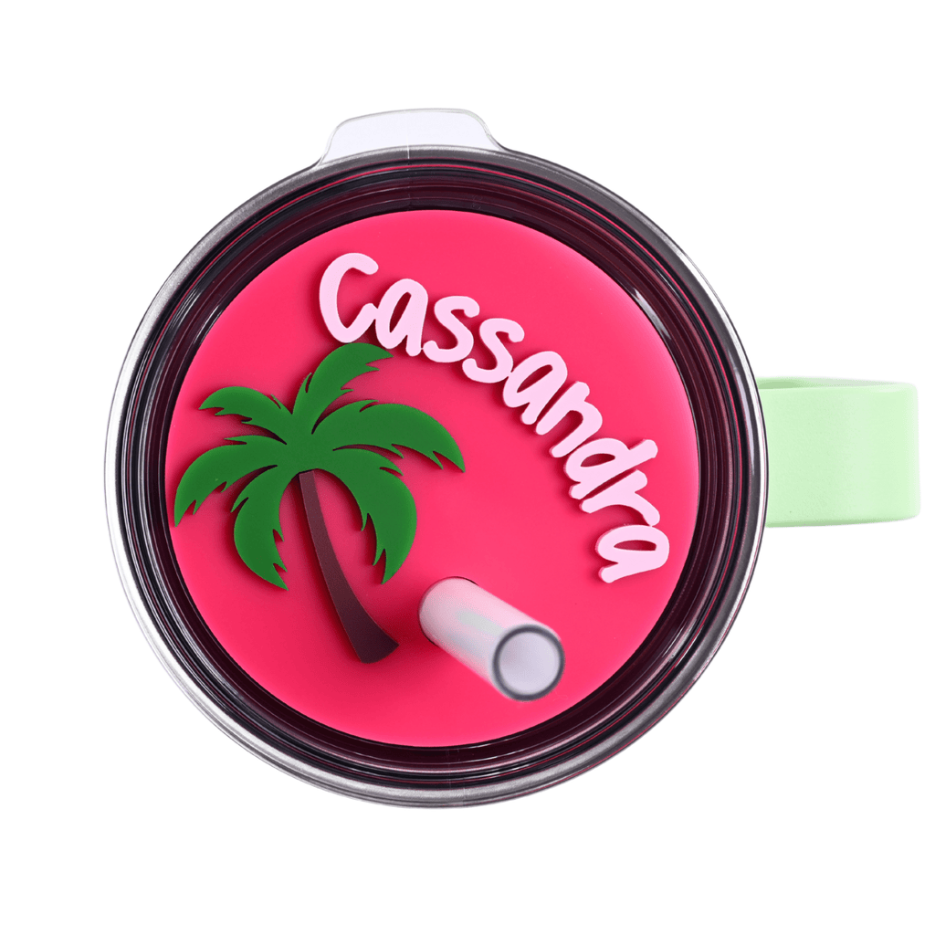 Hot Pink Yeti Tags | Topper Tag™ Palm Beach Tropical | Southern Supply